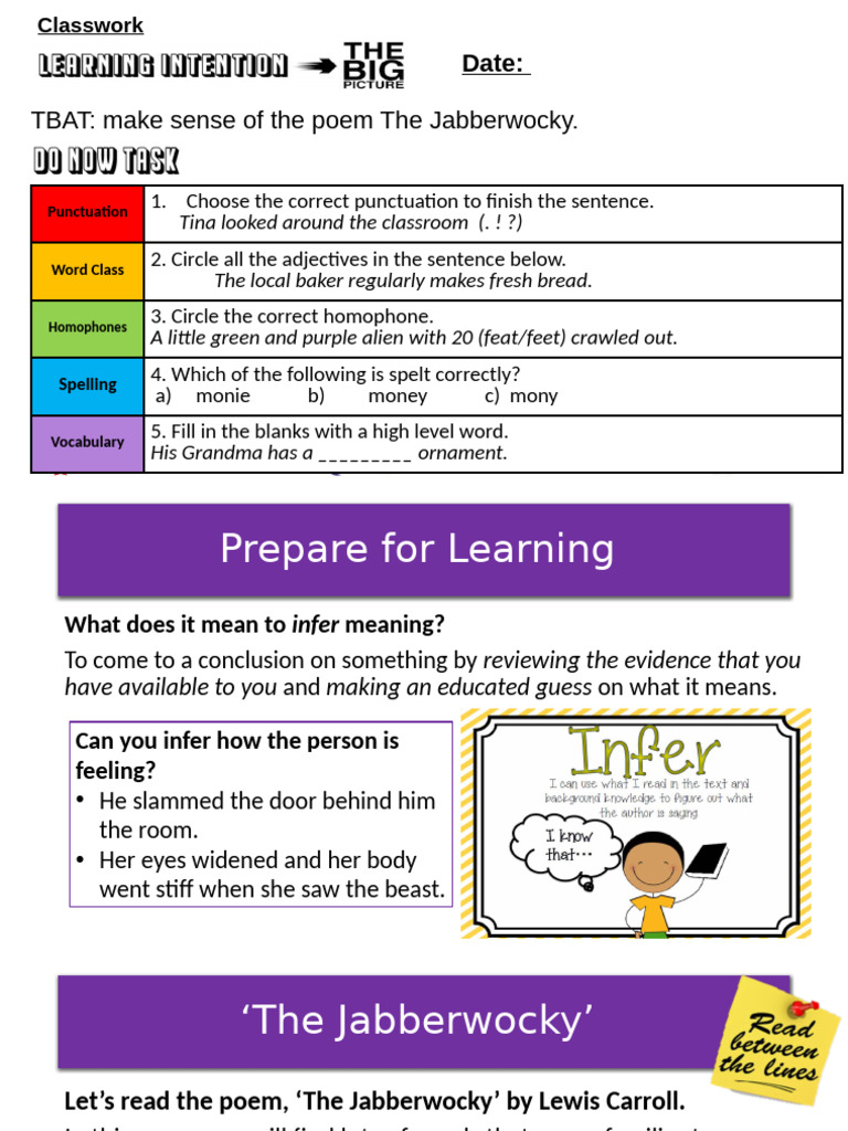 Lesson 5 - Jabberwocky | PDF