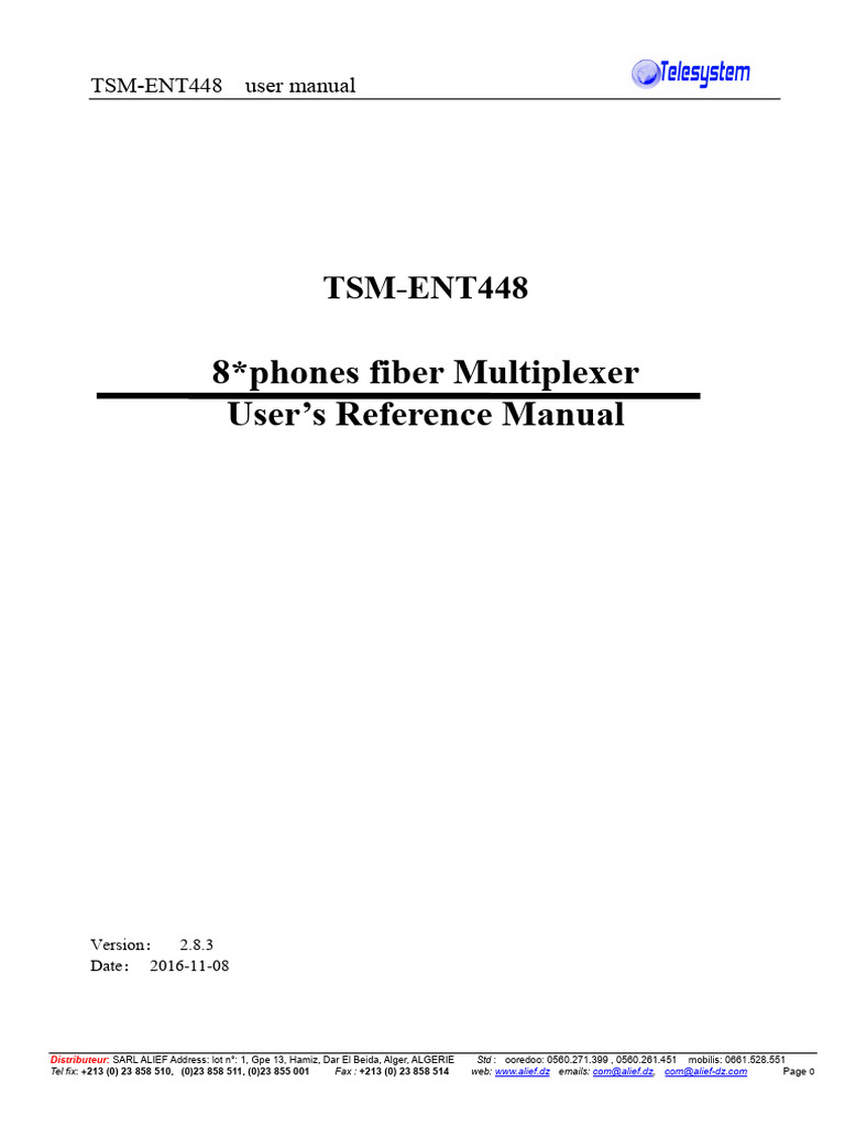 TSM-ENT448 Manual | PDF