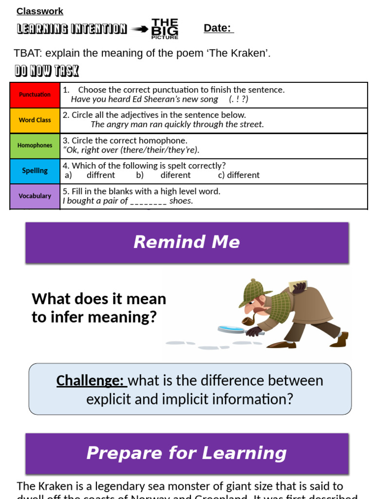 Lesson 6 - The Kraken | PDF