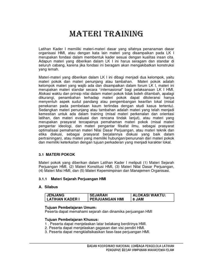 Materi Basic Training Hmi | PDF | Monotheism | Semitic Words And Phrases