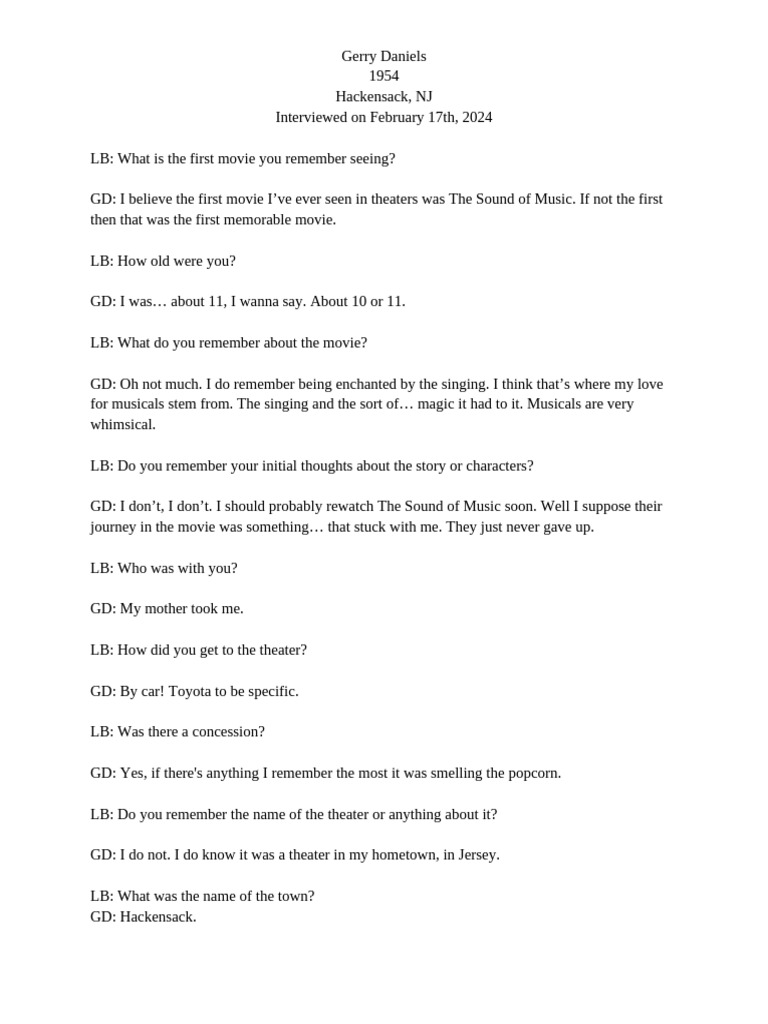 Movie Memory Project | PDF