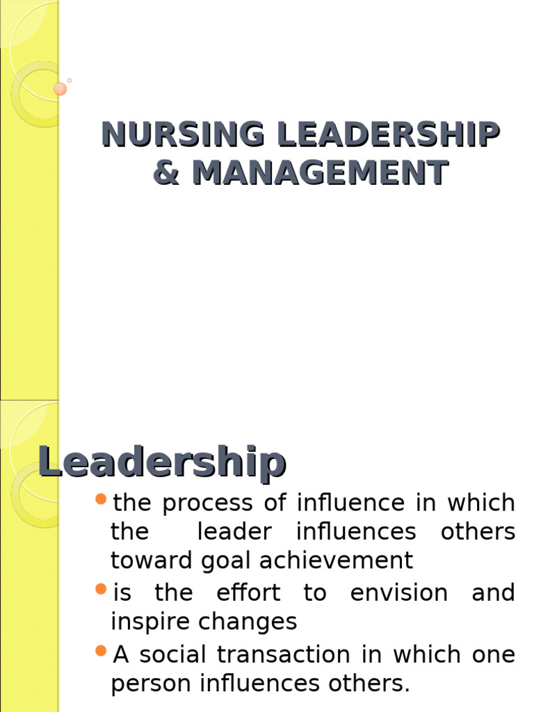 NUrsing Leadership and Management | PDF