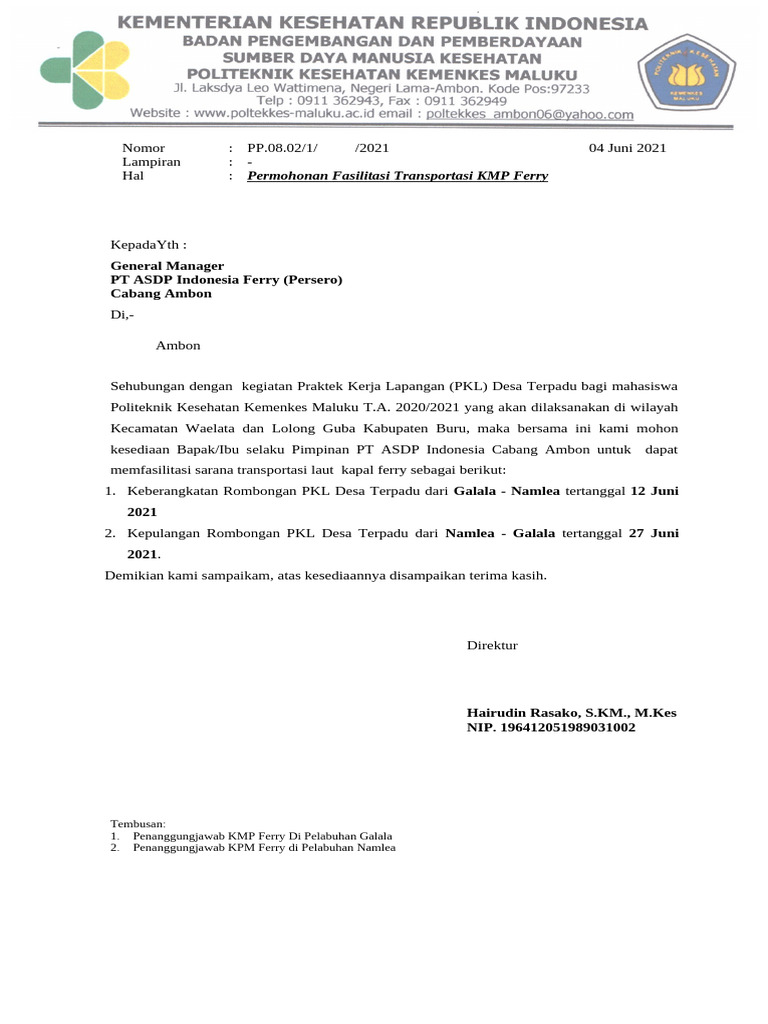 Surat Ke ASDP 2021 | PDF