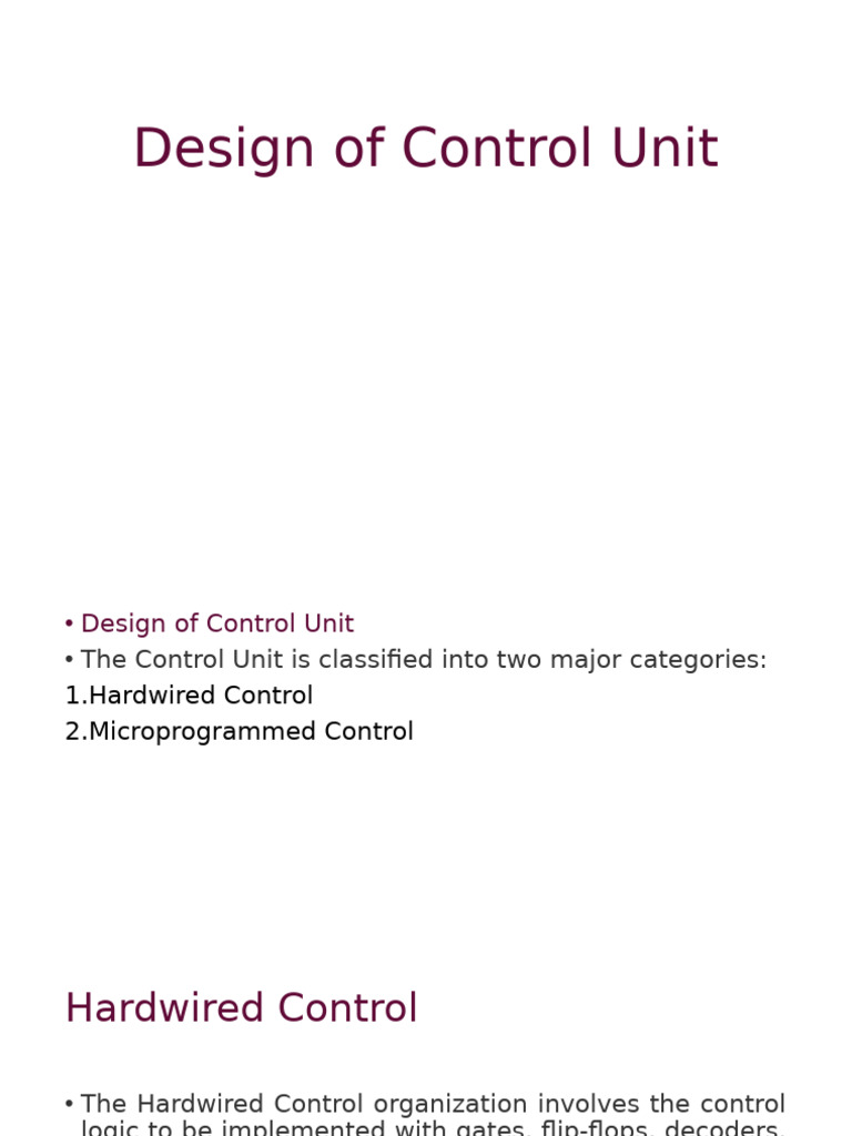 Design Of Control Unit Pdf