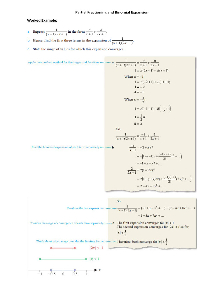 Partial Fractioning and Binomial Expansion Exercises Math Ib | PDF