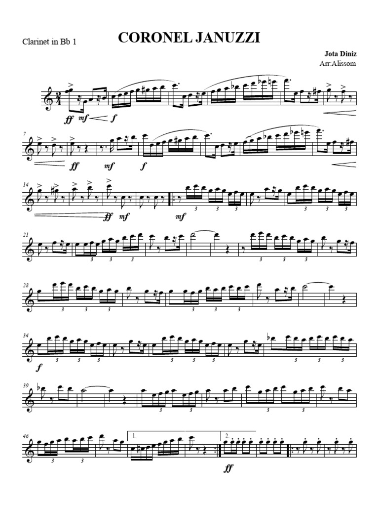 CORONEL JANUZZI - Clarinet in BB - 1 | PDF
