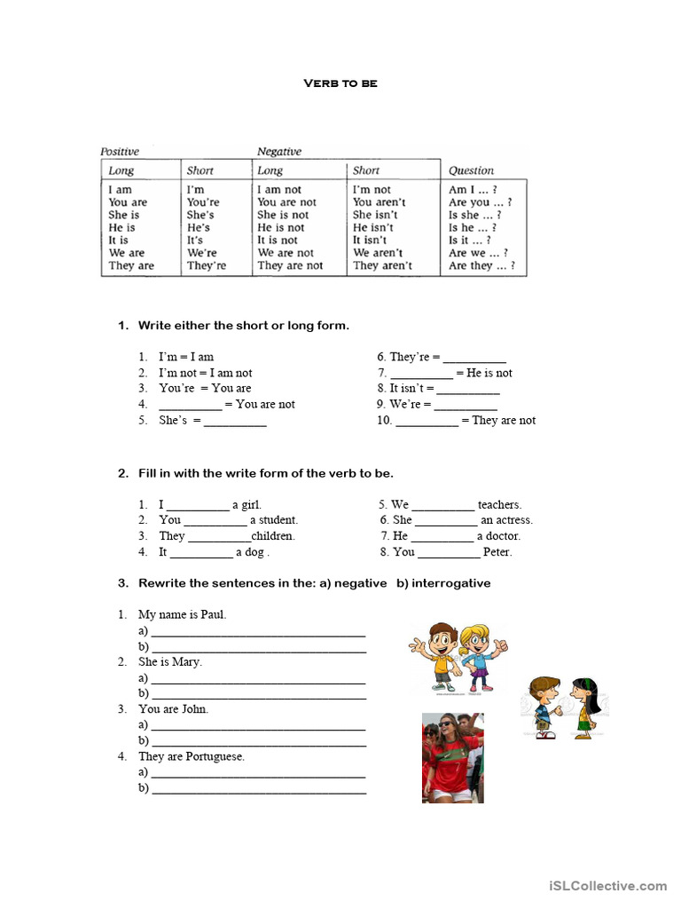 Verb To Be (Am Is Are) Worksheet | PDF