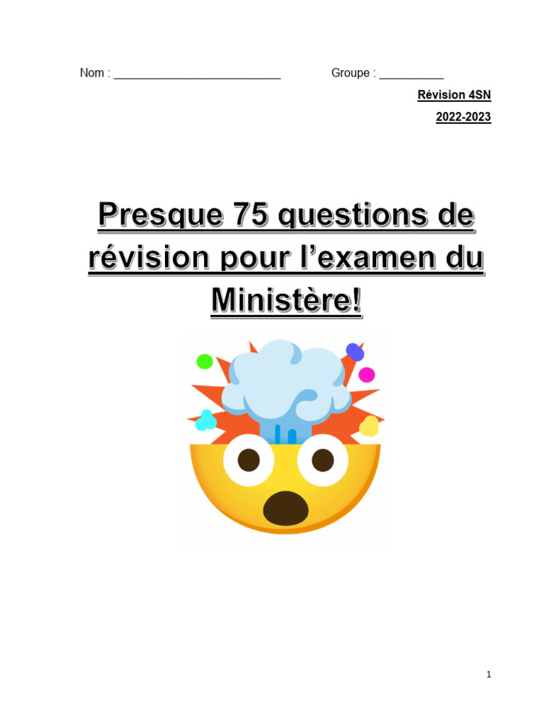 75 Questions Révision SN4 2024 | PDF | Euclidean Geometry | Elementary Geometry