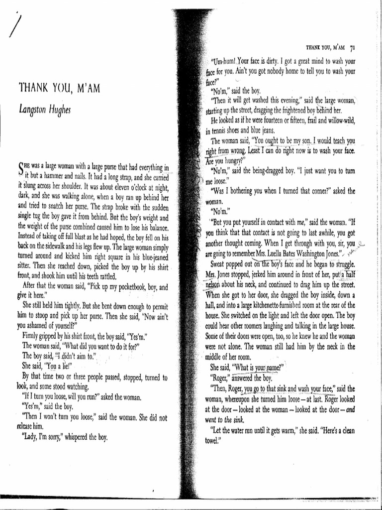 Thank You, M'am | PDF