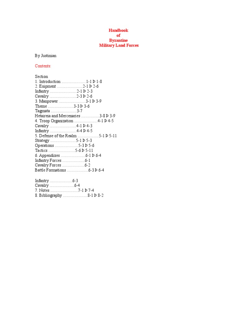 Byzantine Military Structure and Forces | PDF | Roman Legion ...