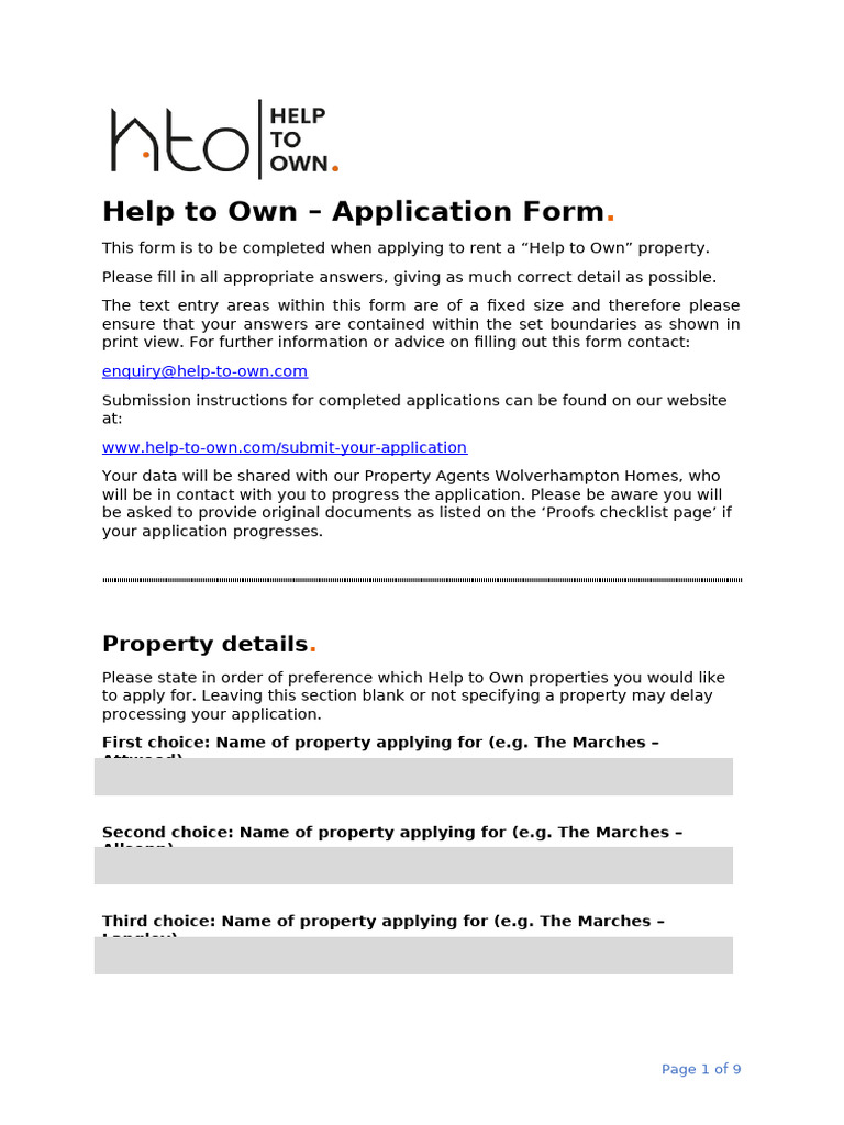 Help To Own Application Form v5 | PDF