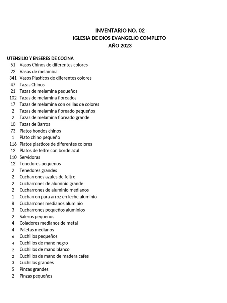 Inventario de Idec 2023 | PDF