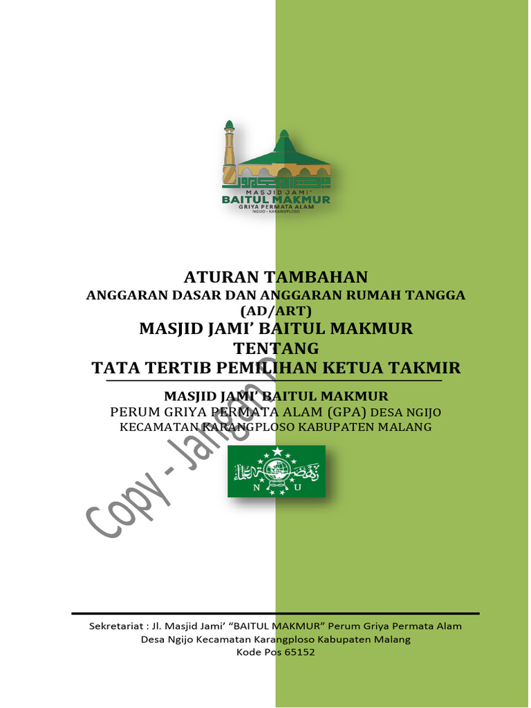 Ad-Art (Tatib Takmir BM) - Copy Share | PDF