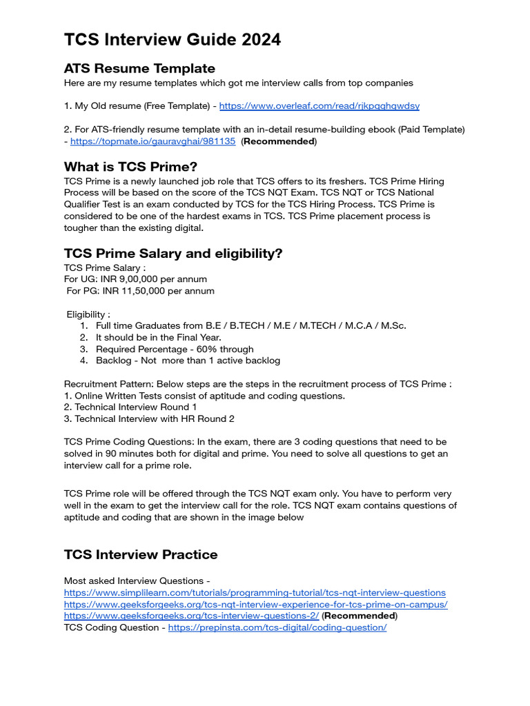 Tcs NQT Guide | PDF Tcs NQT Guide | PDF