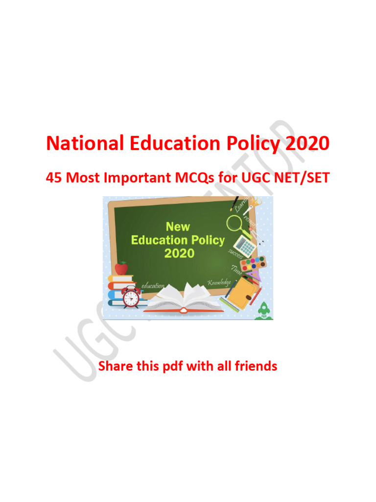 NEP 2020 Most Important MCQs | PDF