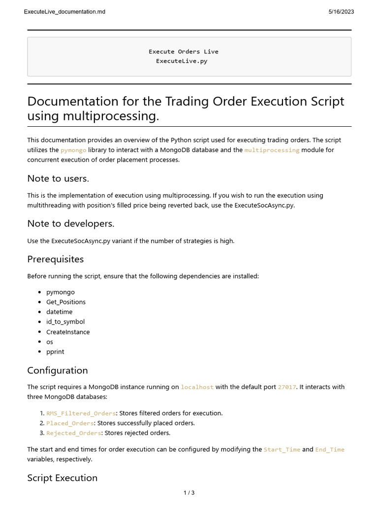 ExecuteLive Documentation | PDF