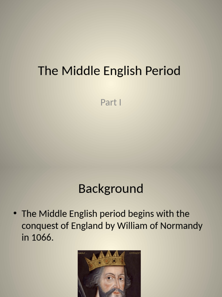 Middle English Period Part I | PDF