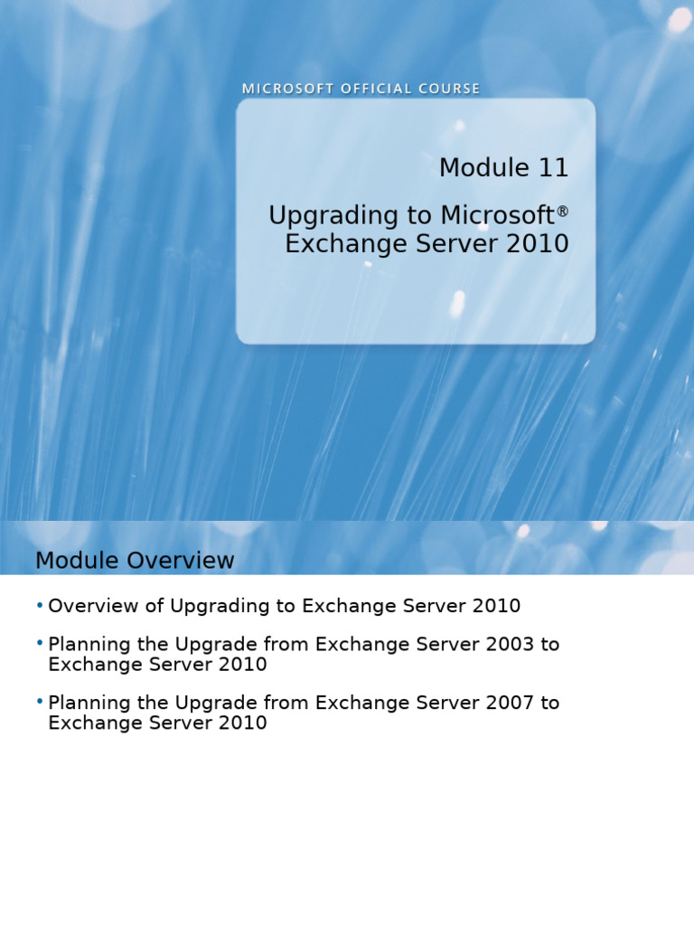 Upgrading To Microsoft Exchange Server 2010 | PDF
