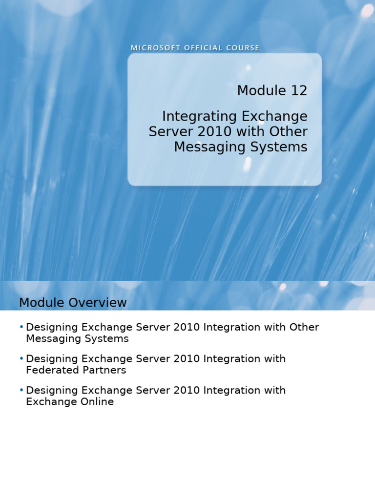 Integrating Exchange Server 2010 With Other Messaging Systems | PDF