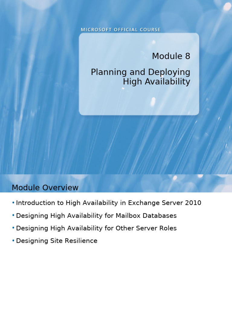 Planning and Deploying High Availability | PDF