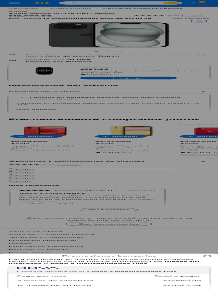 Apple Iphone 15 (128 GB) - Negro Walmart en Línea | PDF