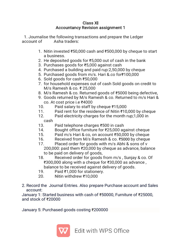 Class XI Assignment No 1 | PDF