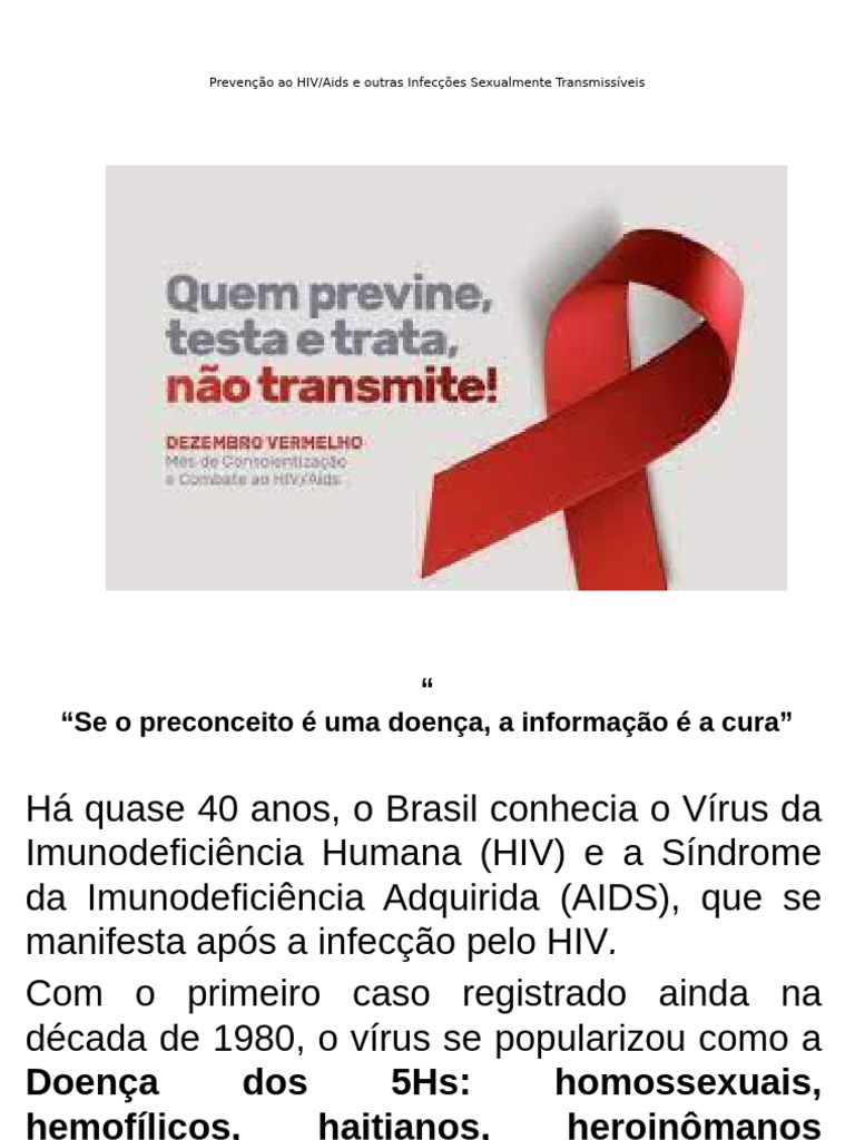 Prevenção Ao HIV Aids e Dsts | PDF
