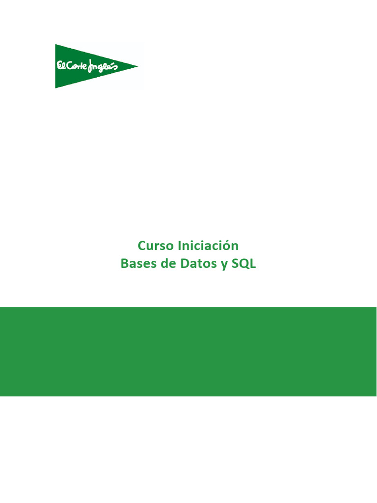 Curso Iniciacion SQL | PDF | Bases de datos | SQL