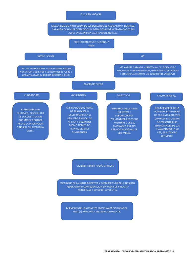 Mapa Conceptual Fuero Sindical | PDF