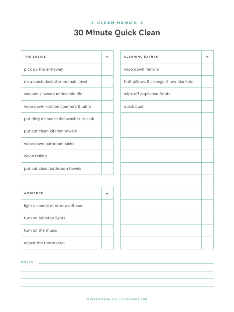 30 Minute Quick Clean Clean Mama | PDF