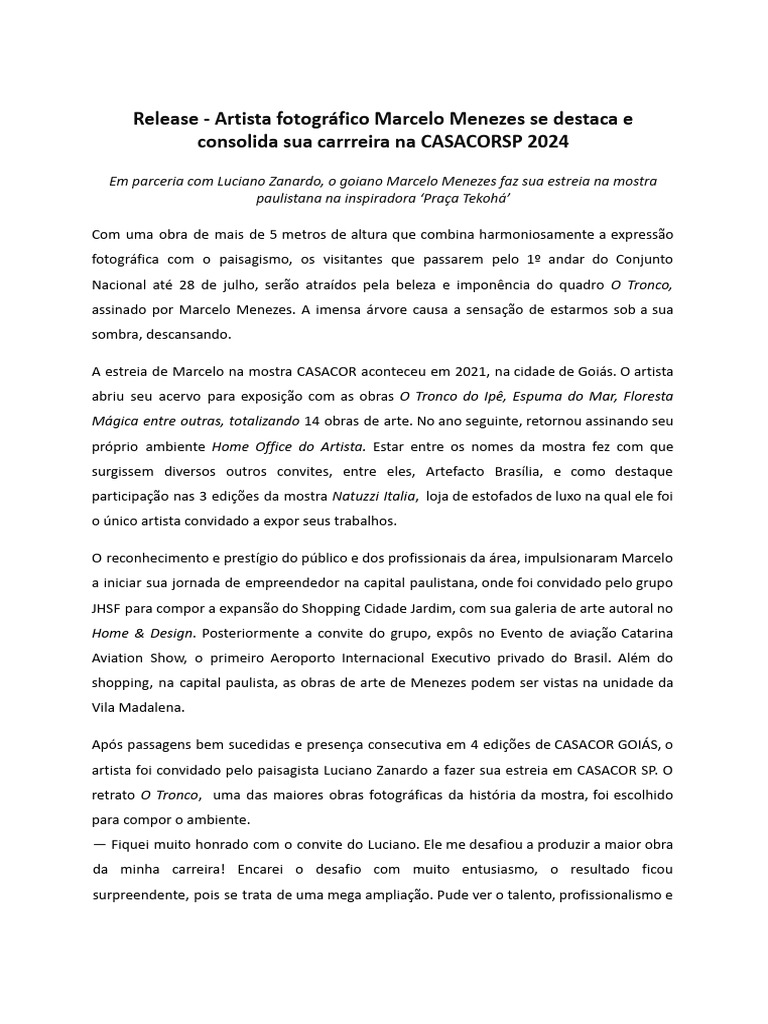 Release Marcelo Menezes - CASACORSP 2024 | PDF