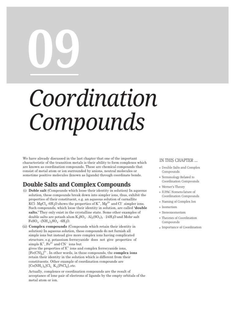 Coordination Compounds | PDF