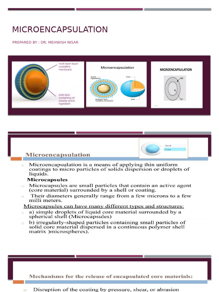 Microencapsulation | PDF