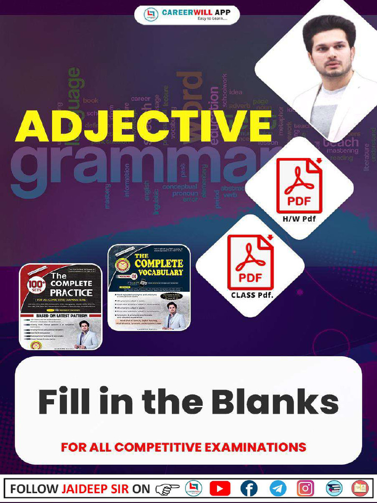 Adjective Fill in The Blanks - Crwill | PDF