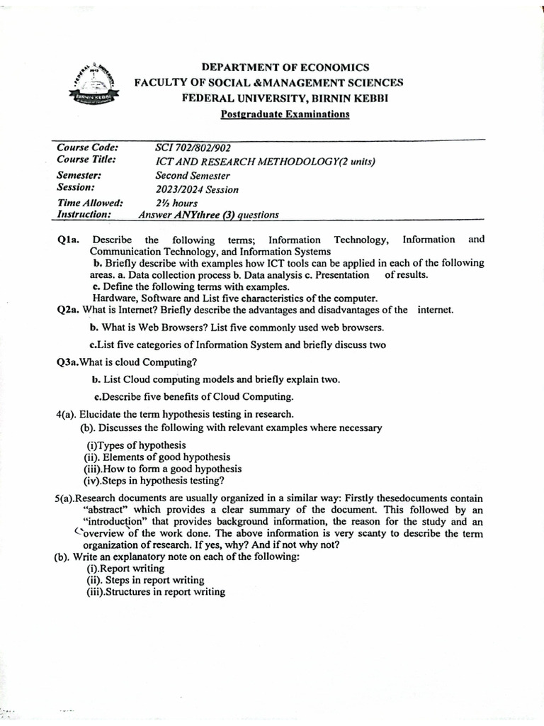 ICT Pass Question | PDF