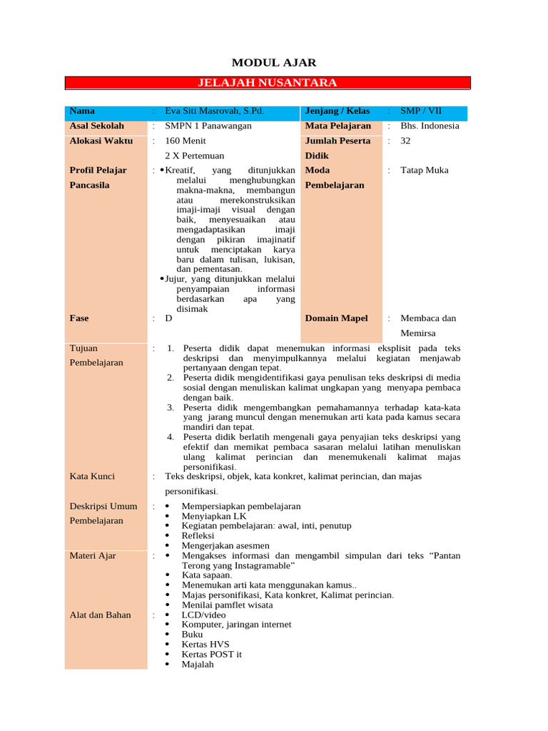 TP 1.2.3.4.5 Bab 1 Jelajah Nusantara | PDF