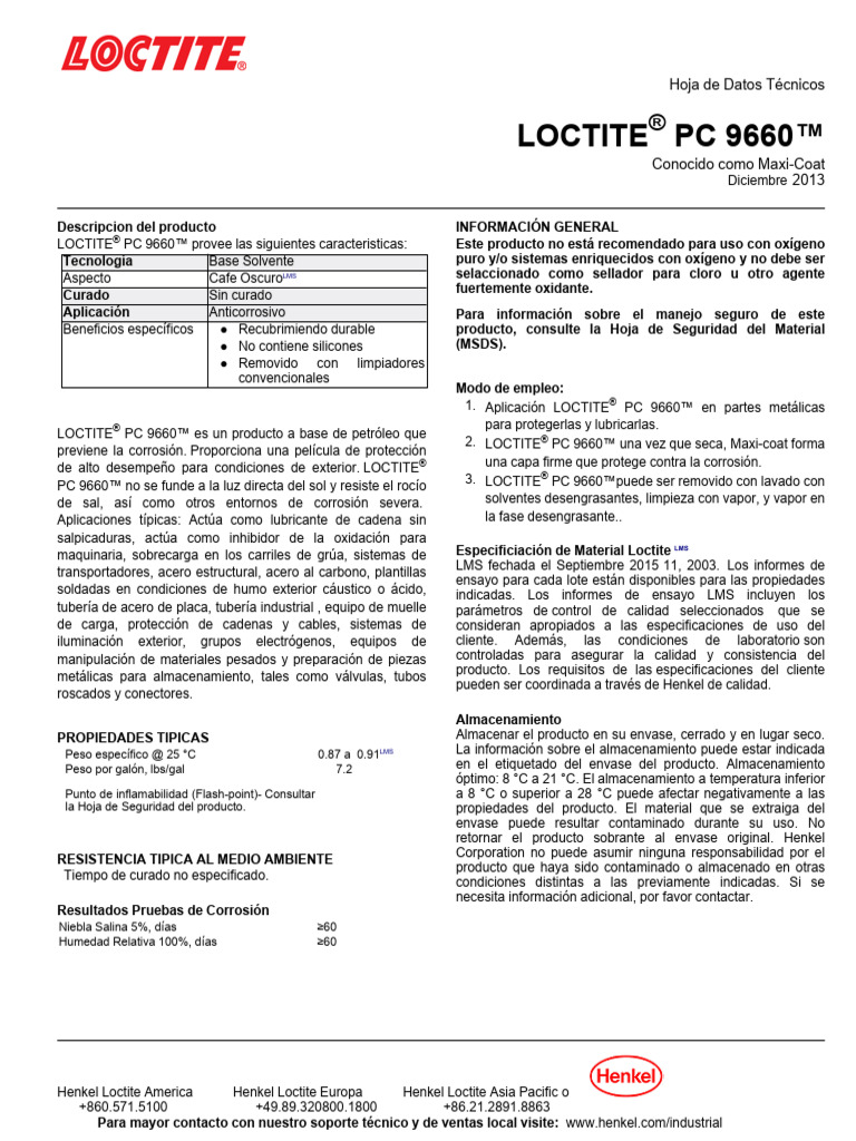 FT LOCTITE 9660 MAXICOAT | PDF