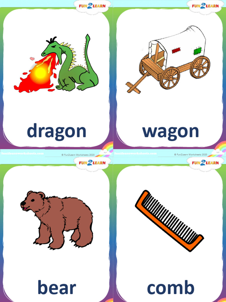 Flash Cards For The Song Down by The Bay | PDF