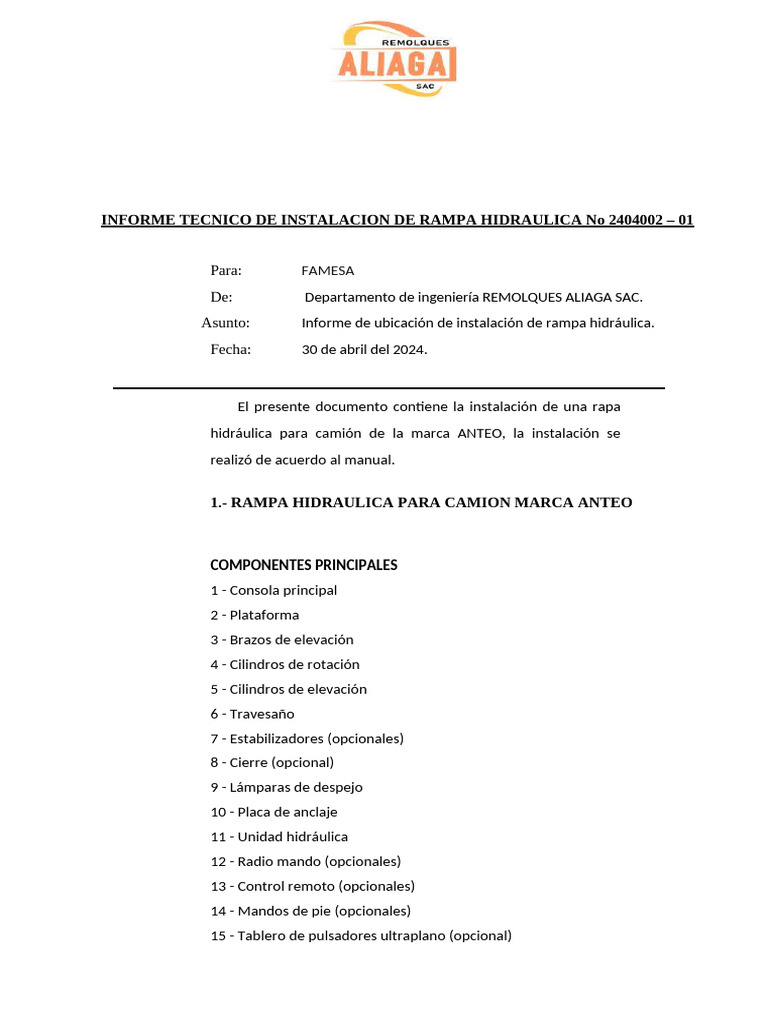 Informe de Eje Retractil | PDF