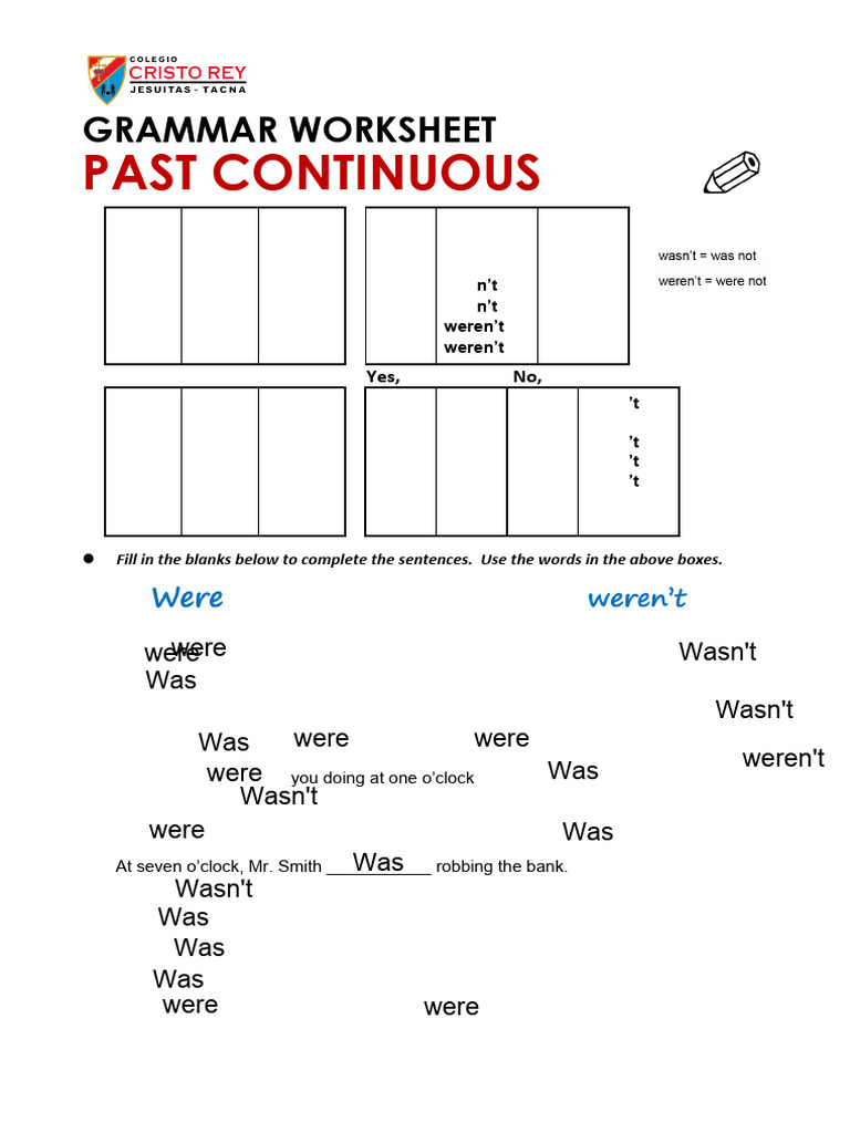 Past Continuous - Grammar 1 | PDF