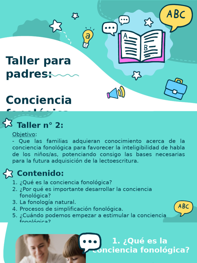 Taller sobre Conciencia Fonológica | PDF | Ciencia cognitiva | Aprendizaje