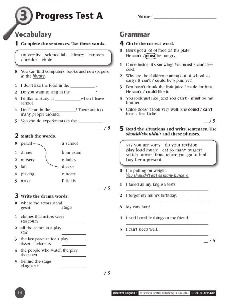 Progress Test 3 A | PDF