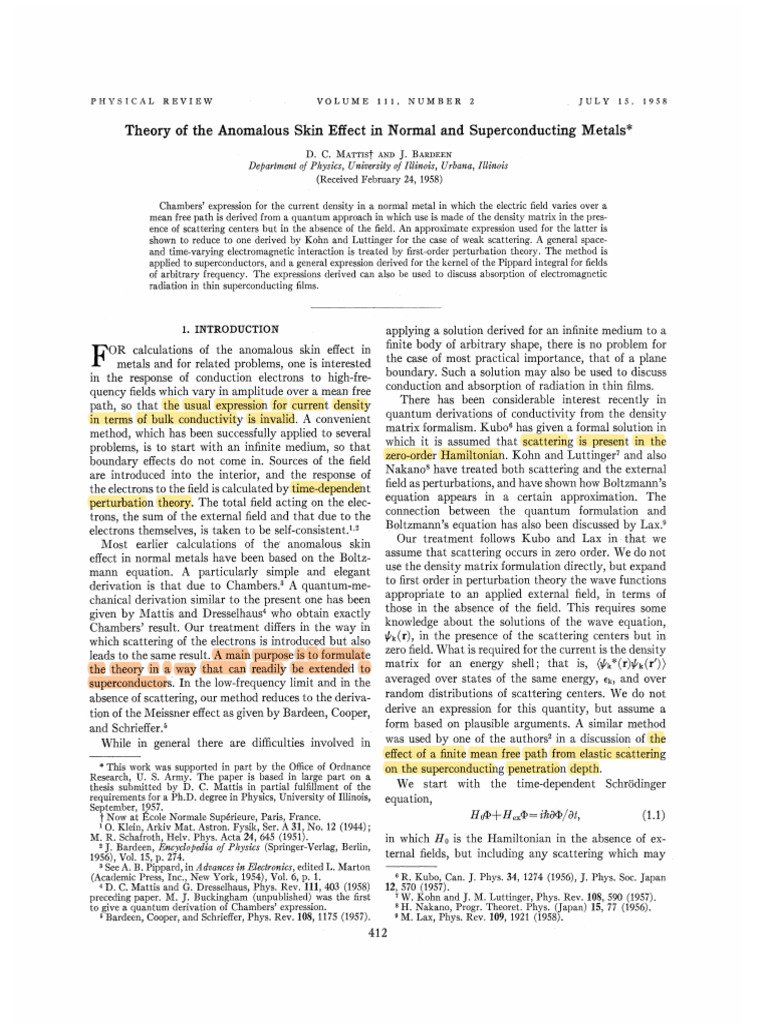 Theory of The Anomalous Skin Effect in Normal and Superconducting ...