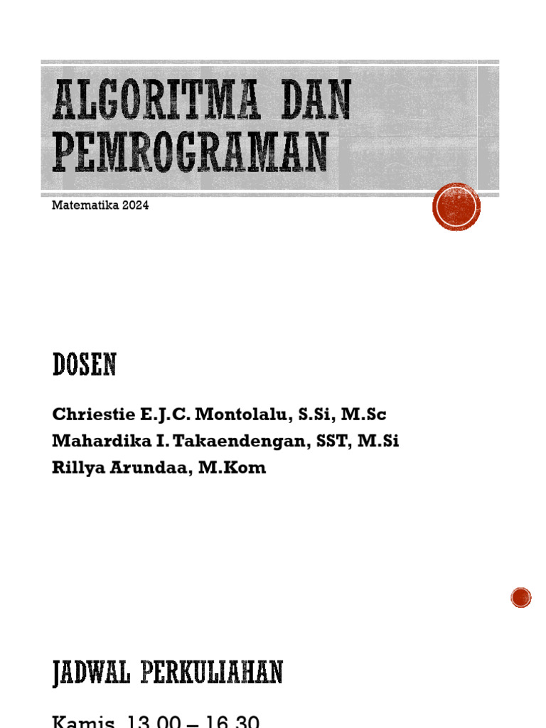 Algoritma Dan Pemrograman | PDF