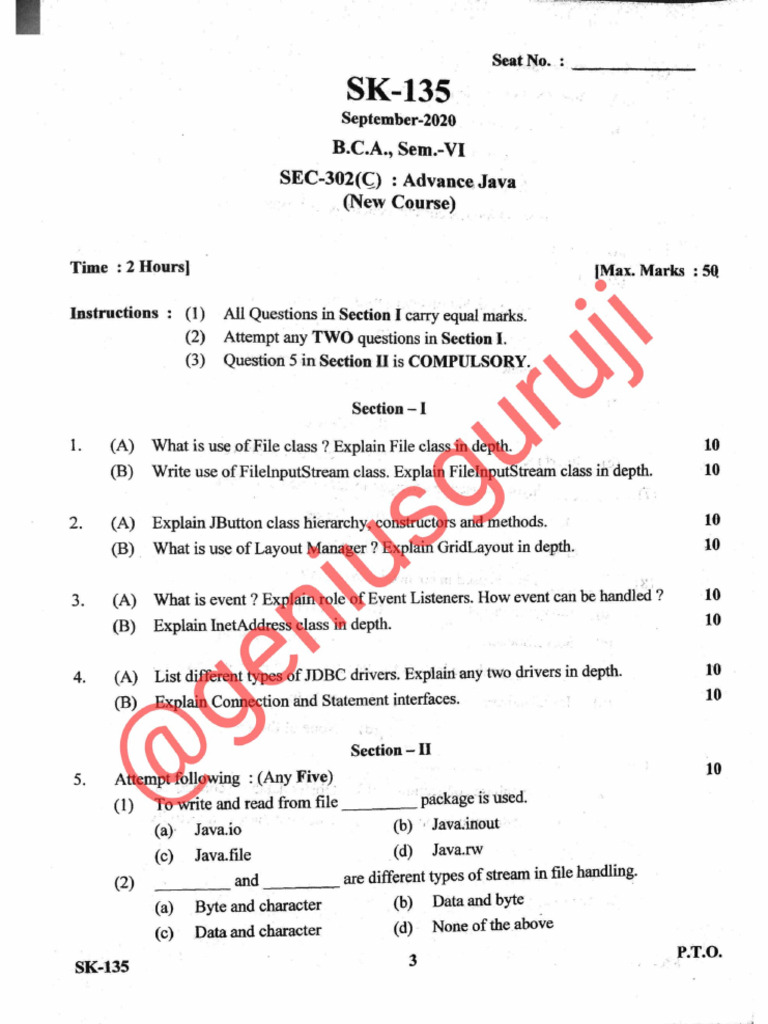 SEC 302C Advance Java | PDF