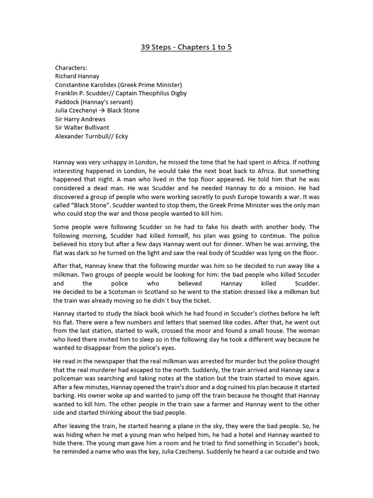 Summary - 39 Steps | PDF