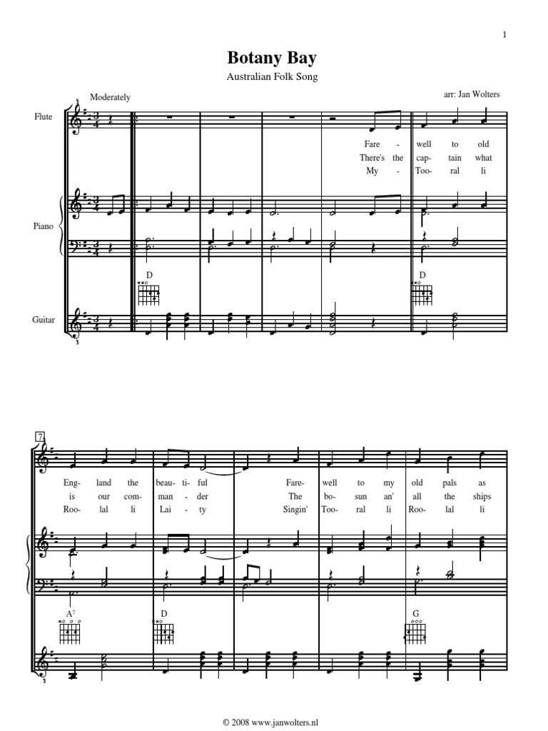 Botany Bay: Australian Folk Song | PDF