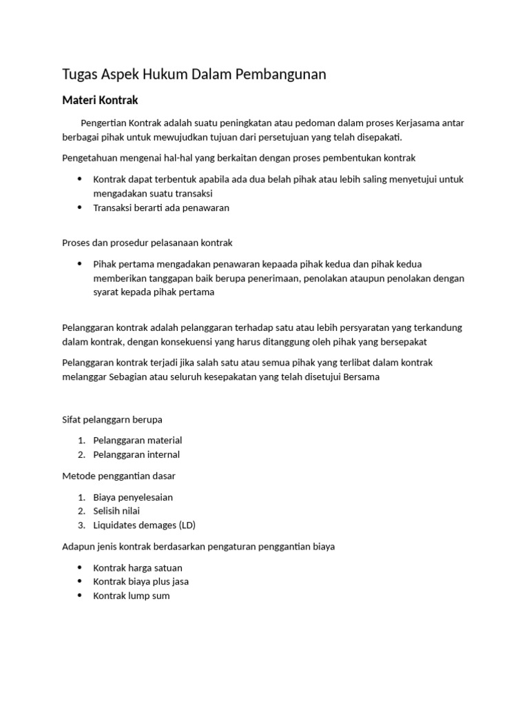 Tugas Aspek Hukum Dalam Pembangunan | PDF