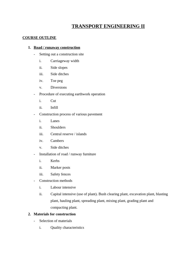Transport Engineering Ii - Lesson Ii | PDF | Dredging | Science ...