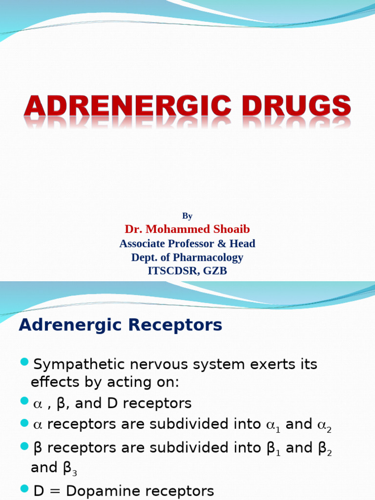 Adrenergic Drugs | PDF